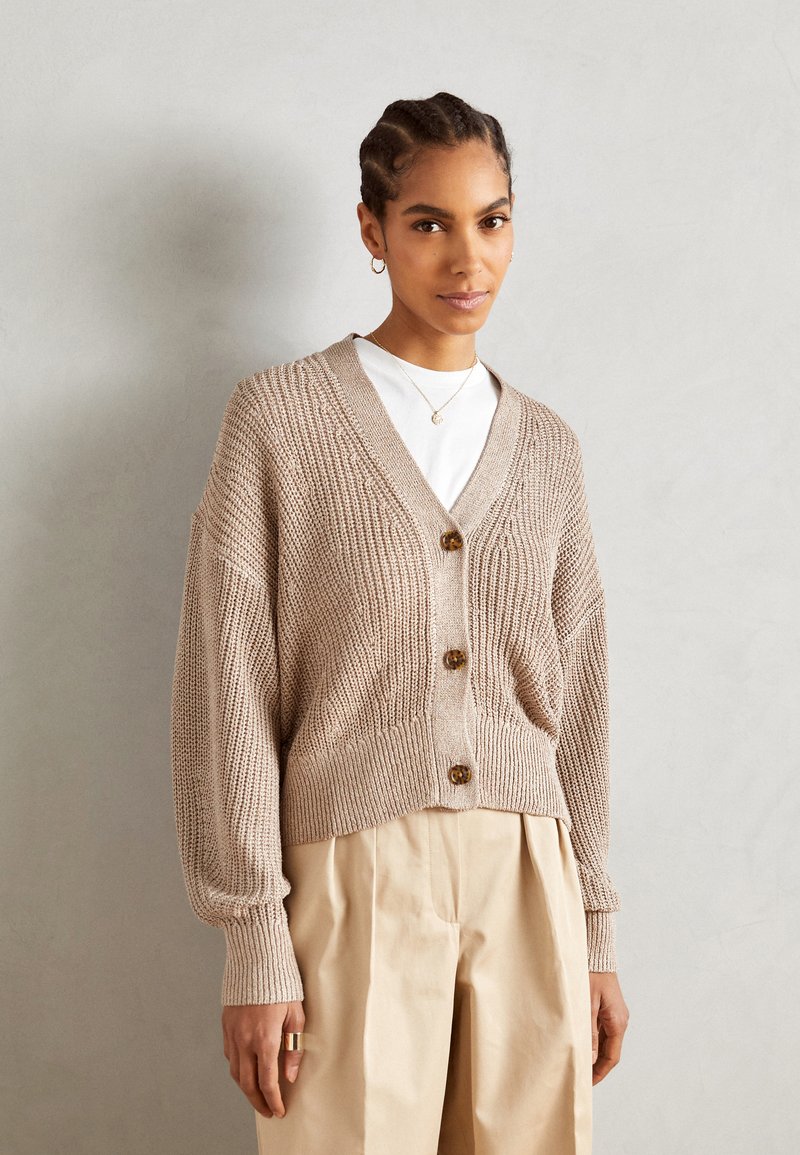 Scotch & Soda RELAXED FIT BOXY CARDIGAN - Cardigan - seastone/camel ...