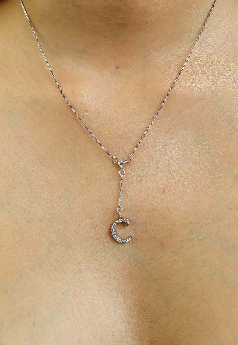 Be Sunset INITIAL ALPHABET LETTER C PENDANT - Collar - silver-coloured ...