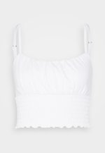 Hollister Co. BARE RUCHED BUST SMOCKING - Felső - bright white/fehér ...