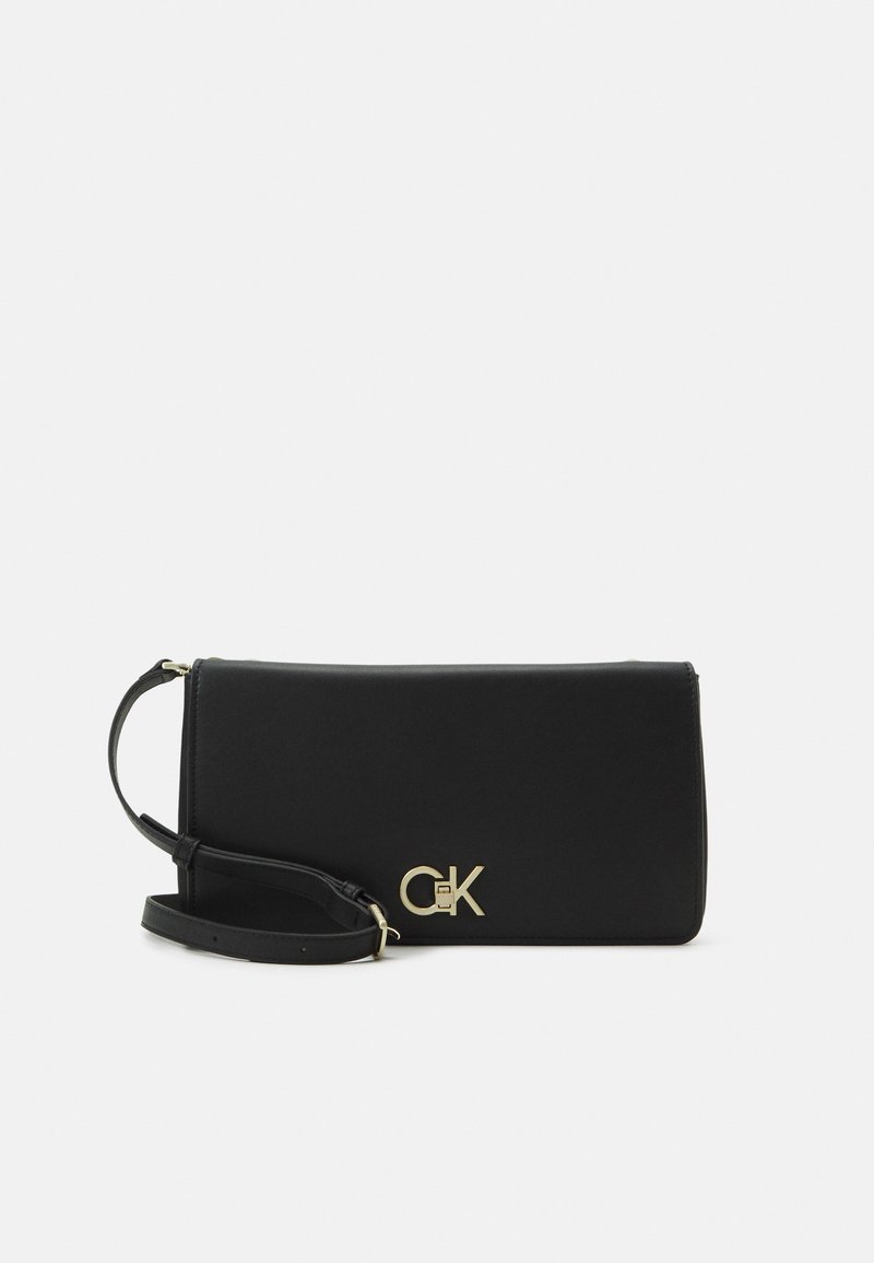Calvin Klein RE-LOCK DOUBLE GUSETTE - Across body bag - black - Zalando