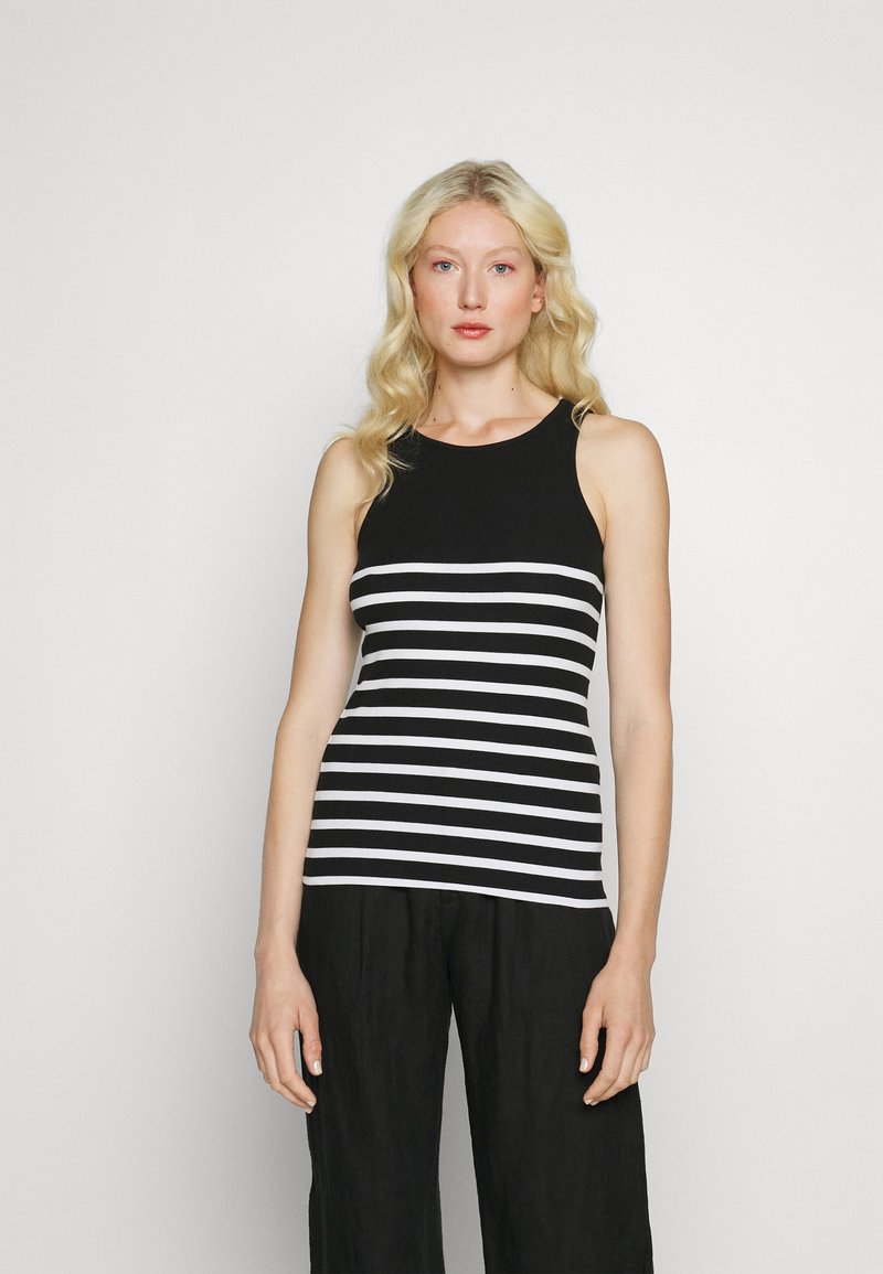 ONLY Tall ONLKENYA STRIPE TANK - Top - black/bright white/schwarz ...