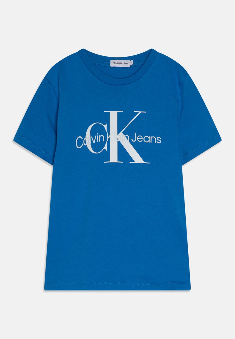 Calvin Klein Jeans Monogram Logo T Shirt Print Corrib River Blue