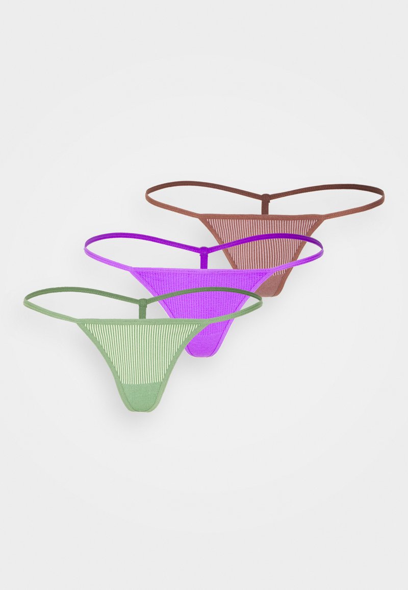 Cotton On Body SEAMLESS TANGA STRING 3 PACK - String - reef leaf/soft ...