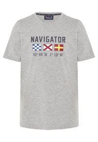NAVIGATOR T-Shirt print - m neutr gray/grau-meliert - Zalando.de