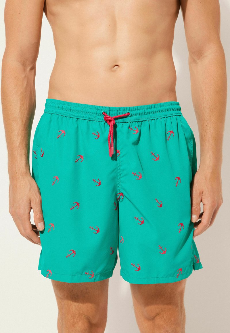 Calzedonia Swimming shorts - grun sunset magenta anchors/mottled pink ...