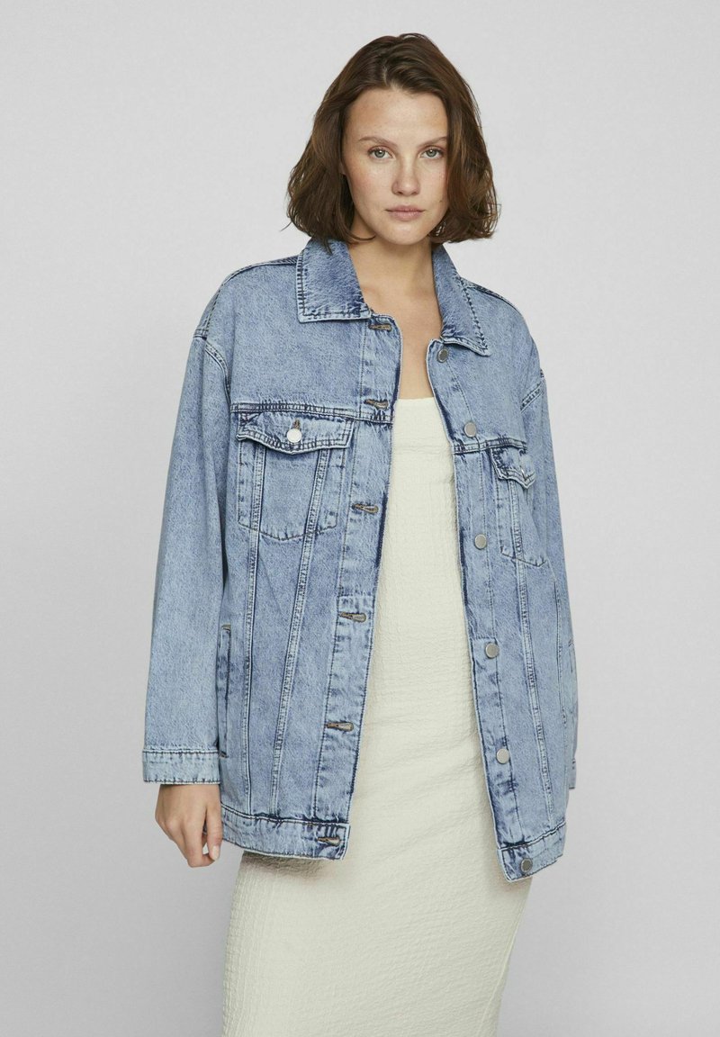 VILA Denim jacket - medium blue denim/blue denim - Zalando