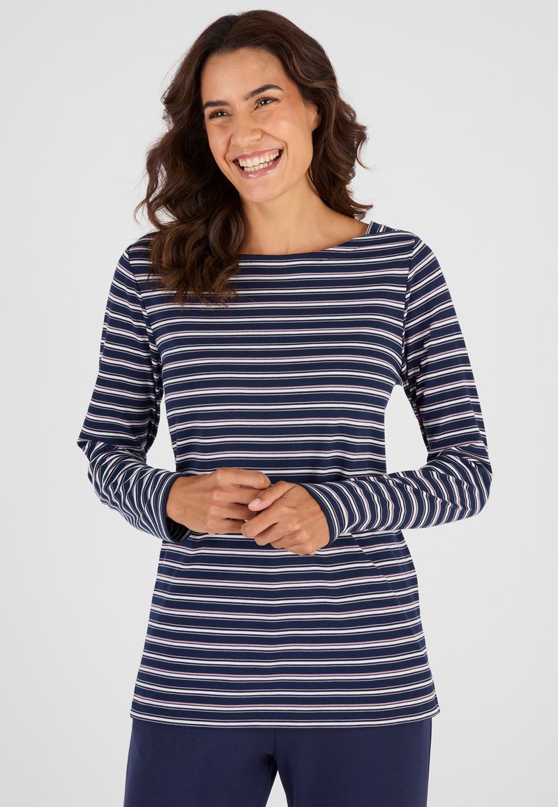 Damart COL BATEAU - Camiseta de manga larga - marine rayé/azul - Zalando.es