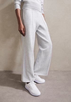 GAP LOGO FRONT SEAM WIDE LEG - Tracksuit bottoms - heather grey/light ...