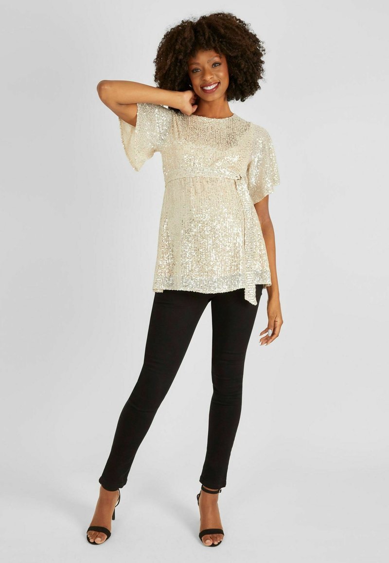 JoJo Maman Bébé MATERNITY SEQUIN FLUTTER SLEEVE - REGULAR FIT - Blůza ...
