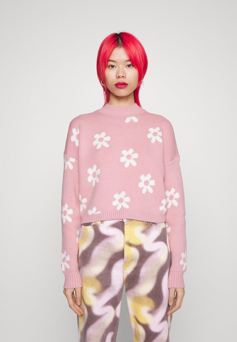 Hollister Co. EASY CABLE MOCK PATTERN - Pullover - zephyr/rose - ZALANDO.BE