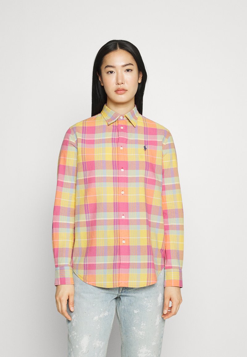 Polo Ralph Lauren RELAXED LONG SLEEVE SHIRT - Camisa - pink/yellow ...