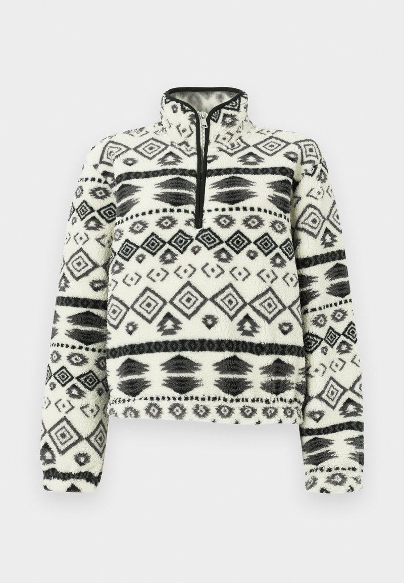ONLY ONLNEW DALLAS HIGHNECK ZIP - Fleece jumper - birch/dark grey/beige ...
