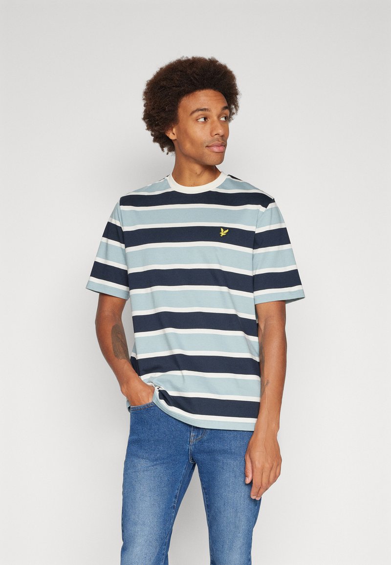 Lyle & Scott STRIPE - T-shirt print - slate blue/lichtblauw - Zalando.nl