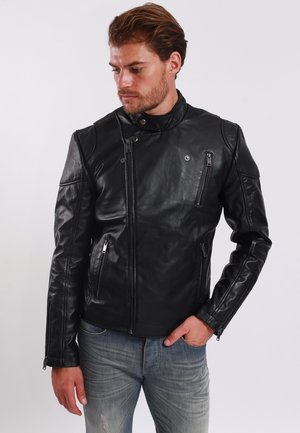Lee Cooper BASILE - Veste en cuir - black/noir - ZALANDO.FR