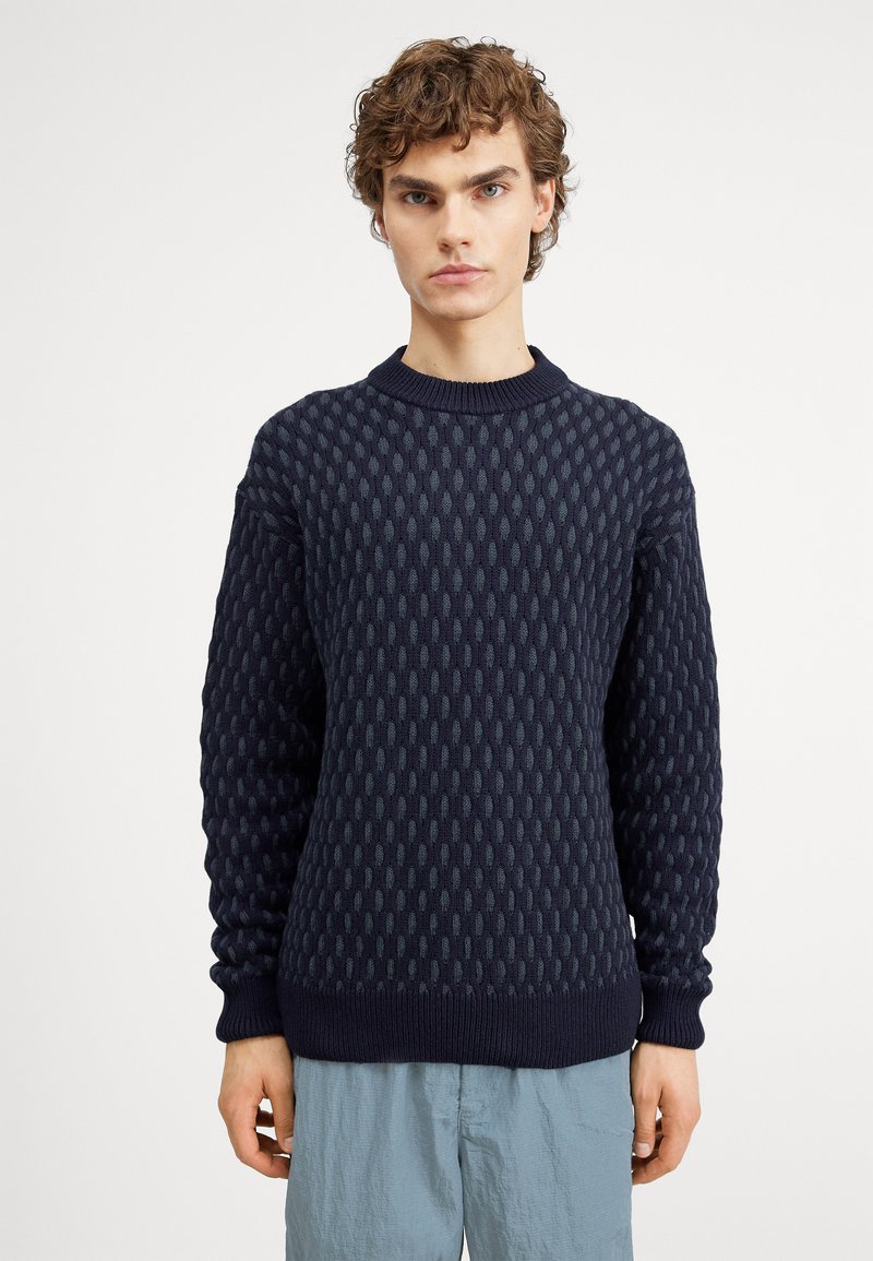 BOSS KESH - Striktrøje - dark blue/mørkeblå - Zalando.dk