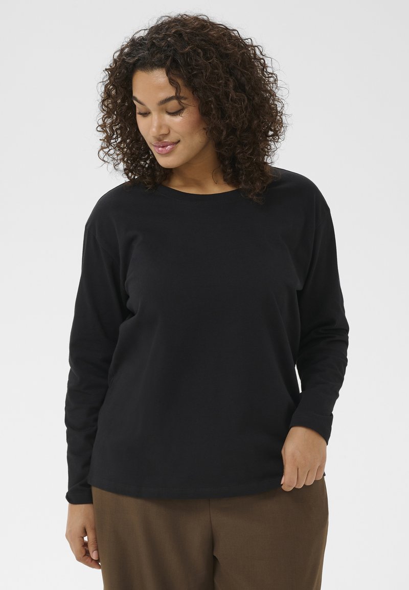 Kaffe Curve KCHELLEN - Long sleeved top - black deep/mottled black ...