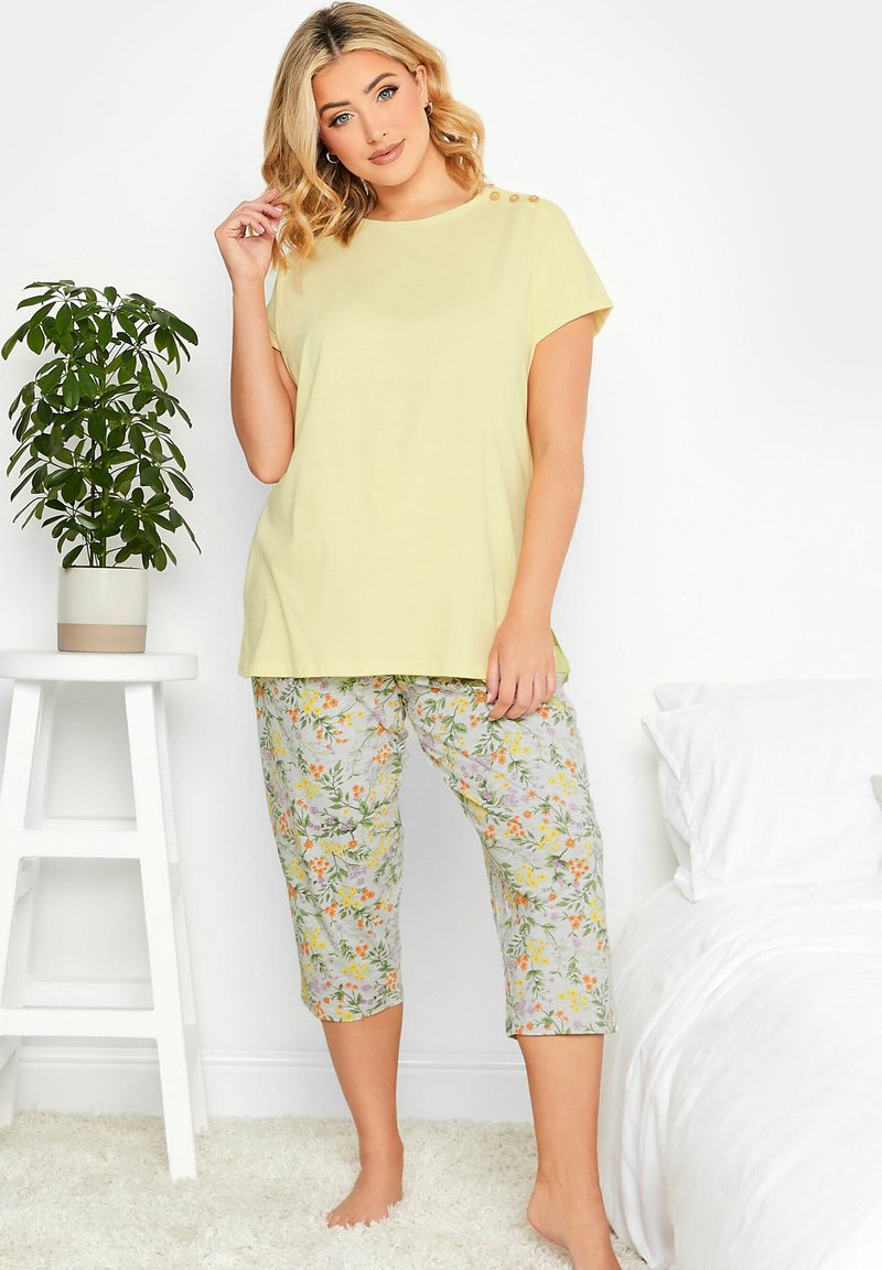 Yours Clothing DITSY FLORAL SET - Pyjamas - yellow/gul - Zalando.se