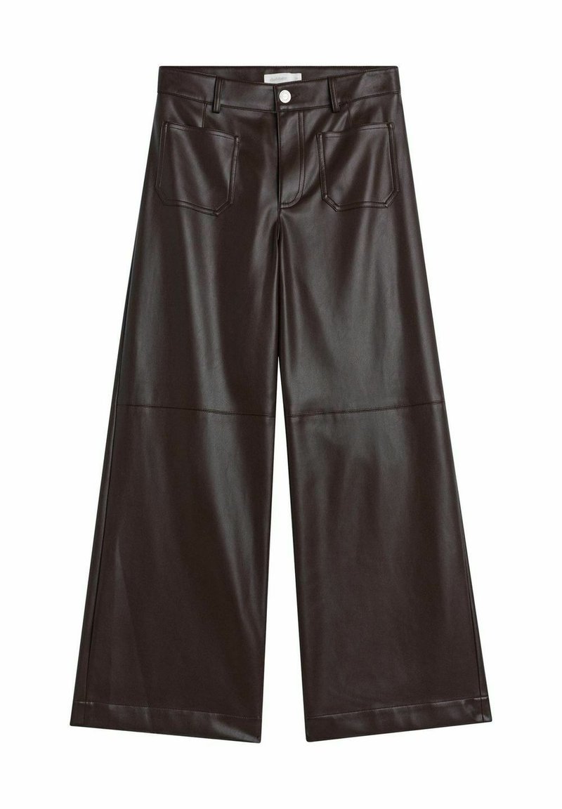 Dobber GABRIELLE PU - Tygbyxor - deep wine/brun - Zalando.se