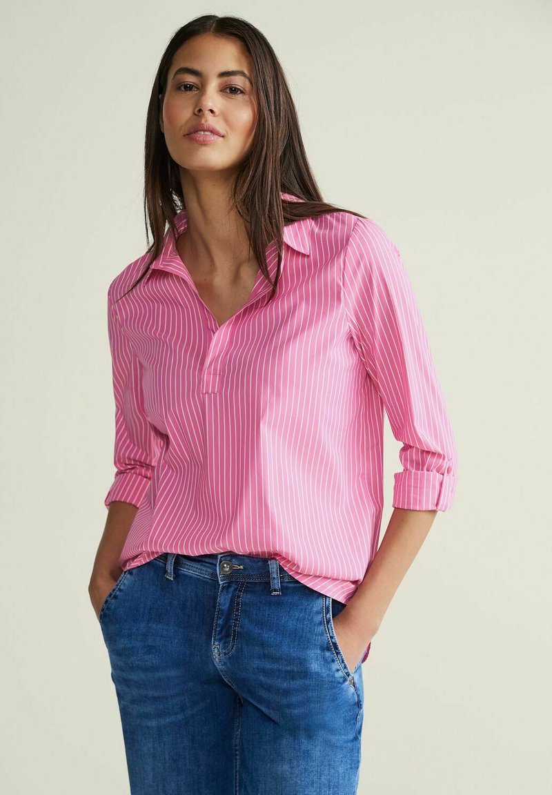 Street One GESTREIFTE - Bluse - pink/rosa meliert - Zalando.at