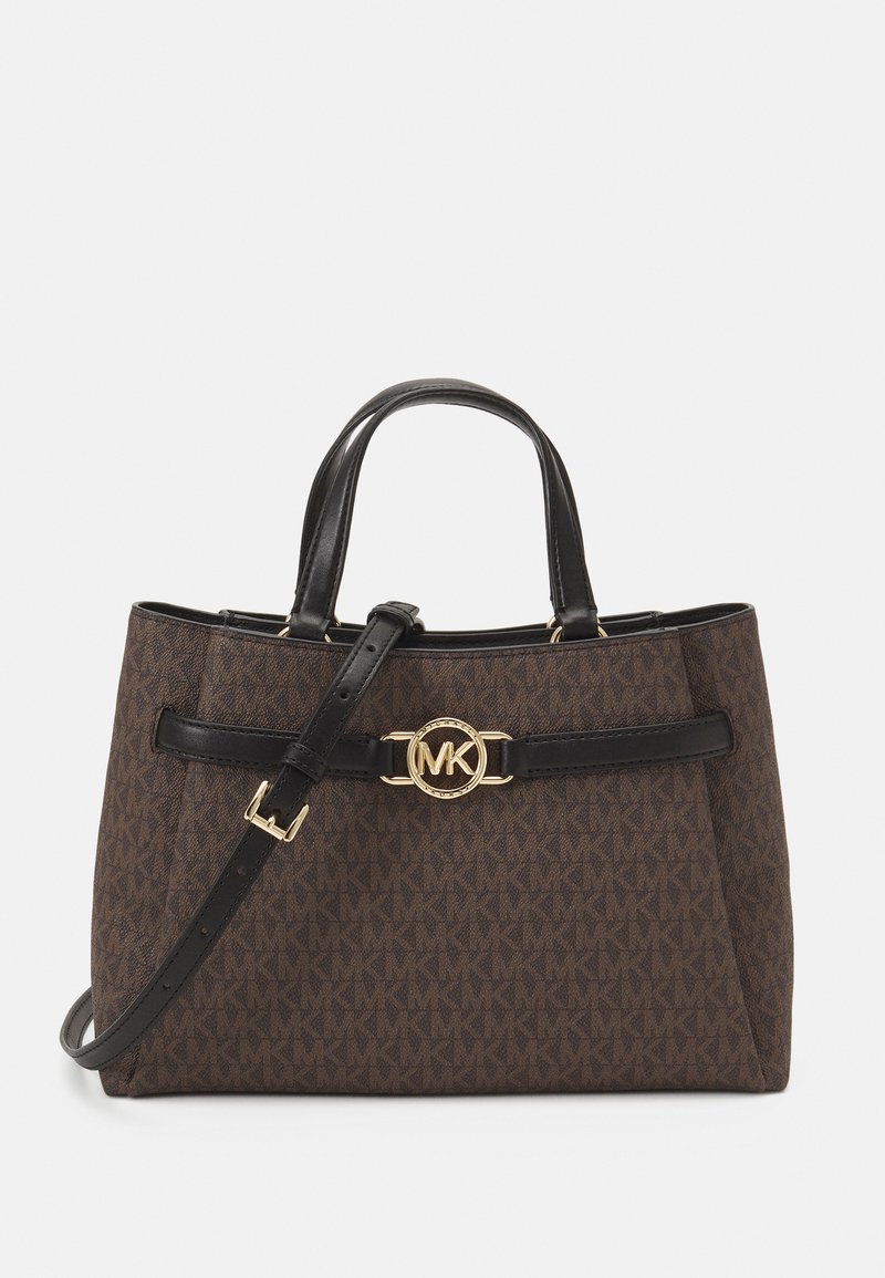MICHAEL Michael Kors ANGELINA SATCHEL - Geantă de mână - brown/black ...