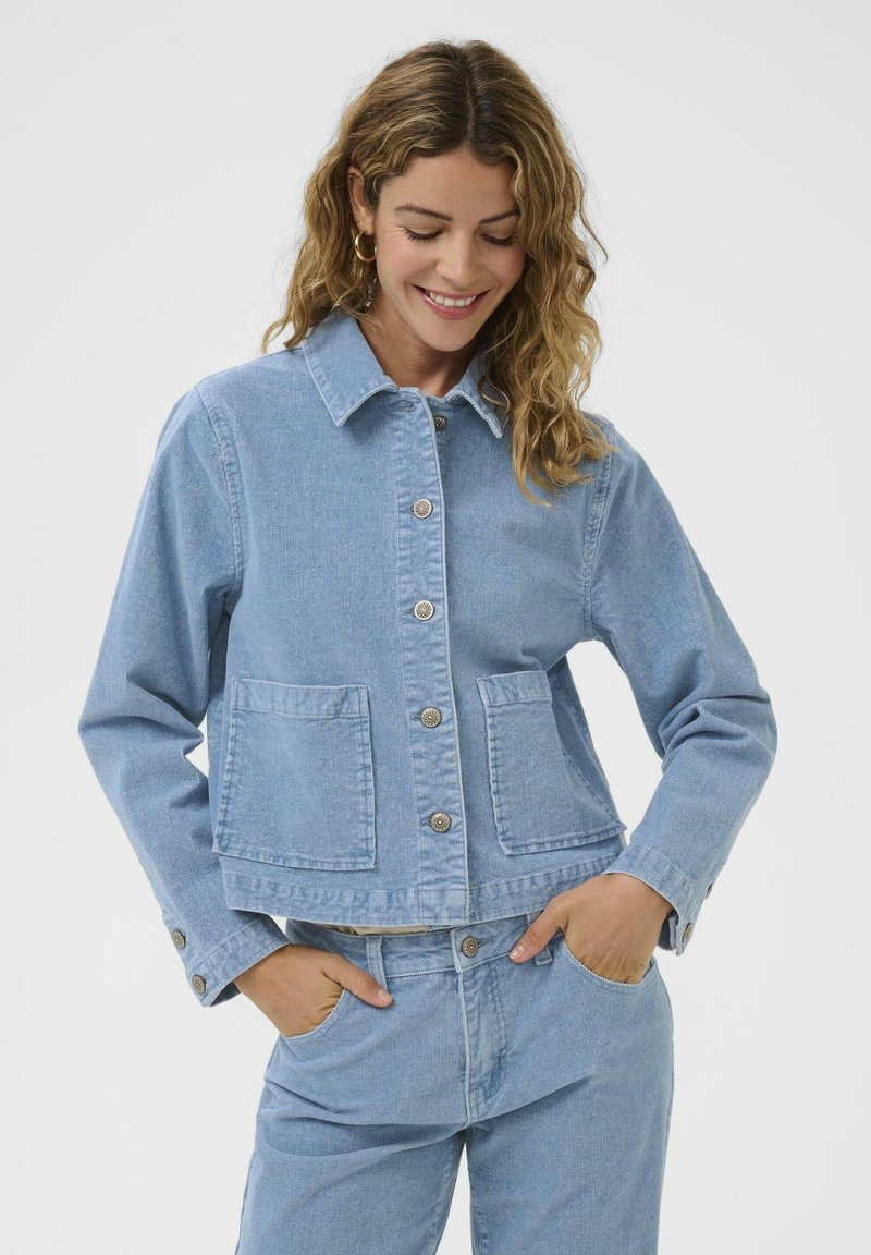 Cream Denim jacket - light blue corduroy/blue - Zalando