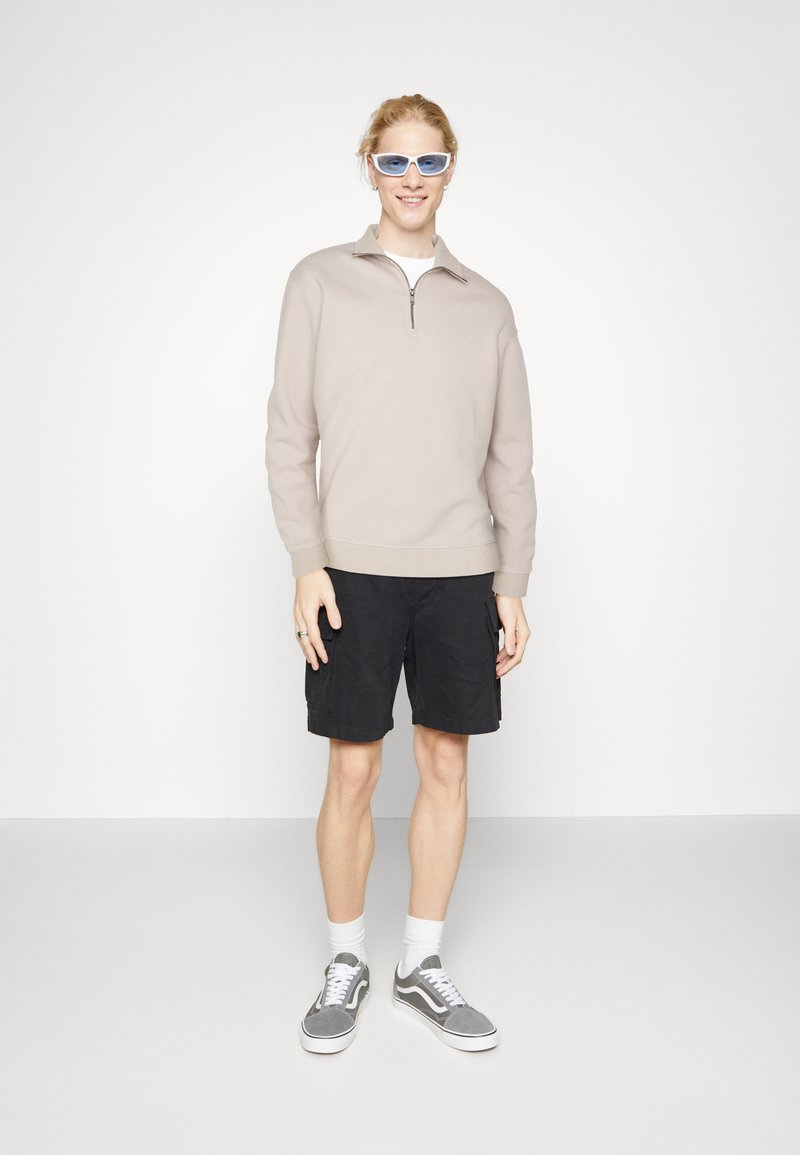 Jack & Jones JJEBRADLEY HALF ZIP - Sweater - moonbeam/crème - Zalando.nl