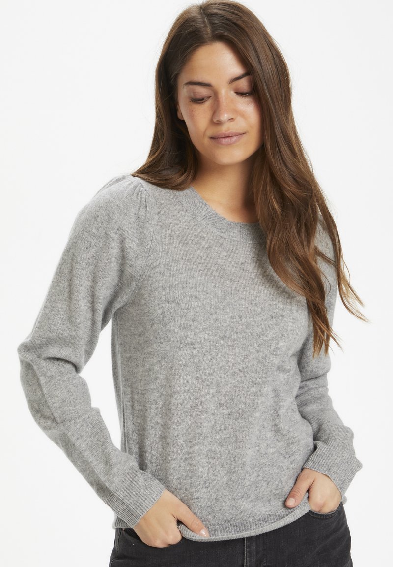 Part Two EVINA - Neule - grey melange/tummanharmaa - Zalando.fi