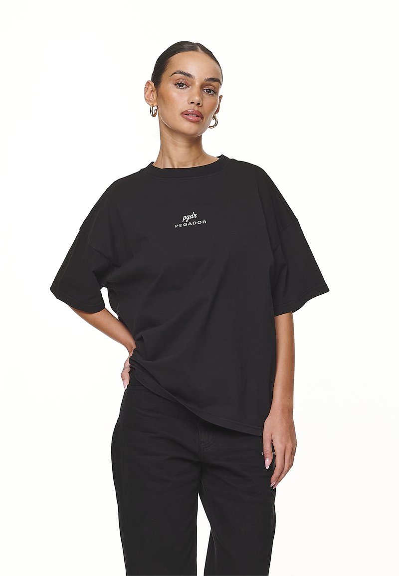 Pegador YUNTA HEAVY OVERSIZED TEE - Camiseta estampada - washed black/negro - Zalando.es