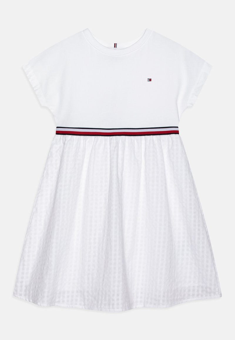 Tommy Hilfiger GLOBAL STRIPE COMBI DRESS - Robe de jour - white/blanc ...