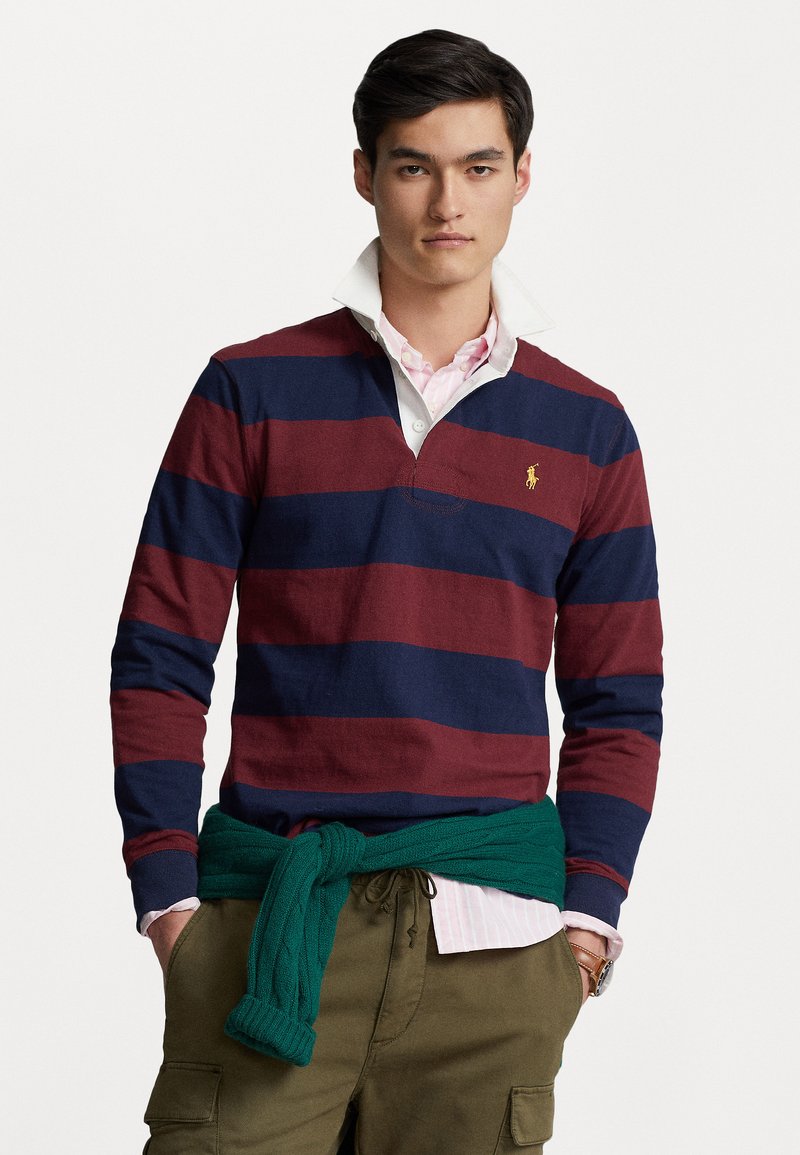 Polo Ralph Lauren RUGBY LONG SLEEVE - Poloshirts - cruise navy/ classic wine/rød - Zalando.dk