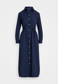 Polo Ralph Lauren BELTED COTTON MIDI SHIRTDRESS - Shirt dress - cruise navy/dark blue - Zalando ...