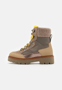 Scotch & Soda OLIVINE - Botines con cordones - taupe/yellow/marrón topo ...