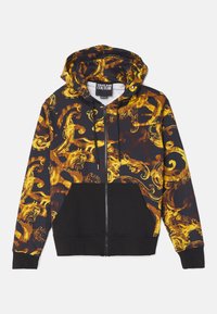 Versace Jeans Couture CONTRAST - Zip-up sweatshirt - black/gold ...
