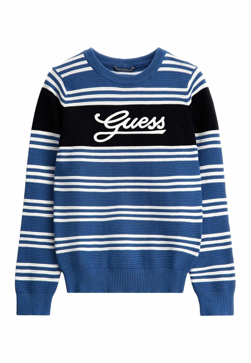 Guess Mit Allover Streifenmuster Strickpullover Mehrfarbig Grundton