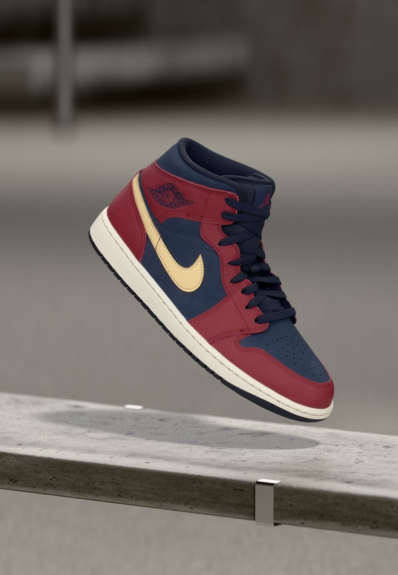 Jordan AIR JORDAN 1 MID SE V2 - Trainers - team red/pale vanilla ...