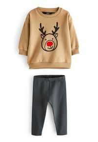 Next CHRISTMAS SET - Sweatshirt - brown and charcoal grey rudolph/braun ...