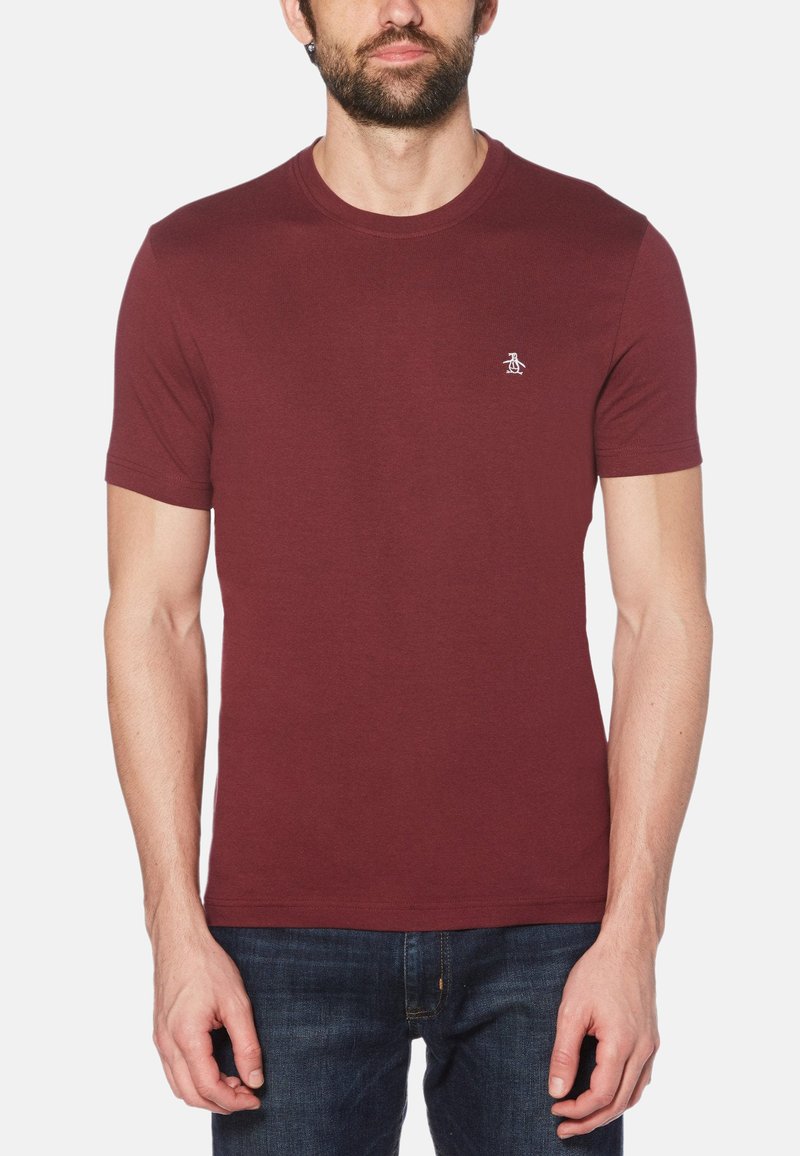 Original Penguin PIN POINT - T-Shirt basic - tawny port/bordeaux ...