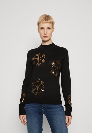 Guess LS RN DIANE TRIANGLE LOGO SWTR - Stickad tröja - jet black/svart ...