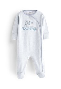 Next BEAR FAMILY SLEEPSUIT 1 PACK - Strampler - white blue/weiß ...