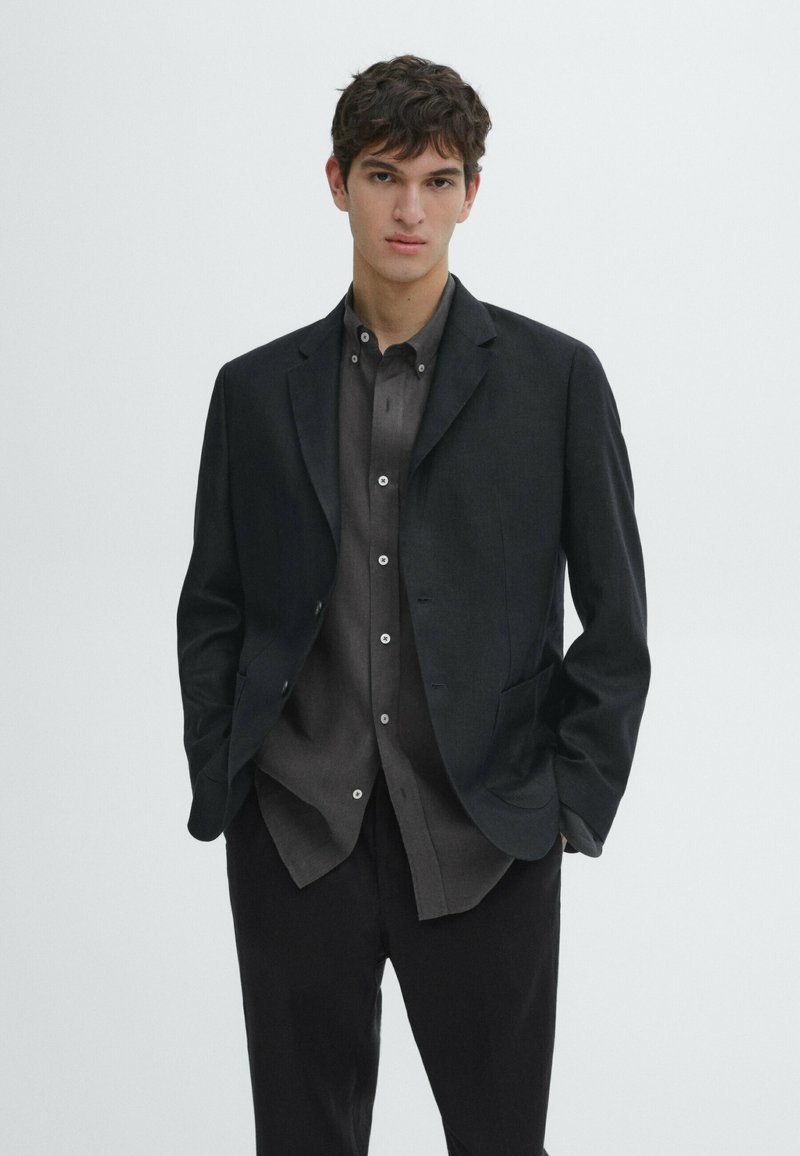 Massimo Dutti Giacca - mottled dark blue/blu scuro screziato - Zalando.it