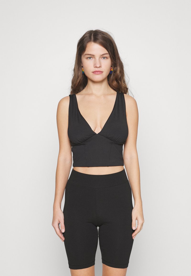 ONLY Petite ONLEA DEEP V-NECK TOP - Topper - black/svart - Zalando.no