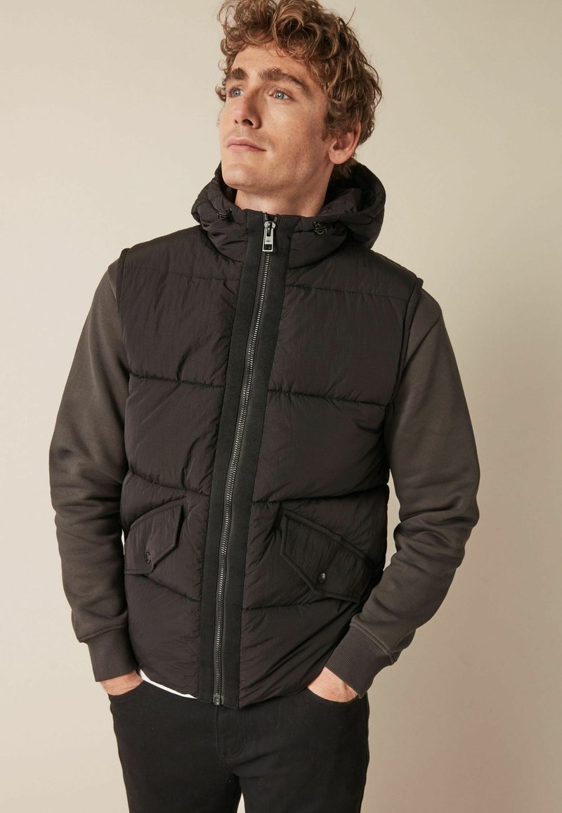 Next TEXTURED CRINKLE PUFFER - Veste sans manches - black/noir - ZALANDO.FR