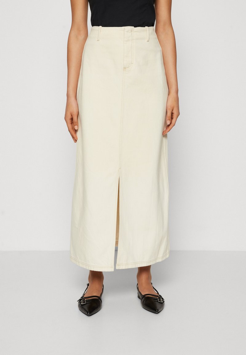 MSCH Copenhagen IDA SKIRT - Denim skirt - beige - Zalando