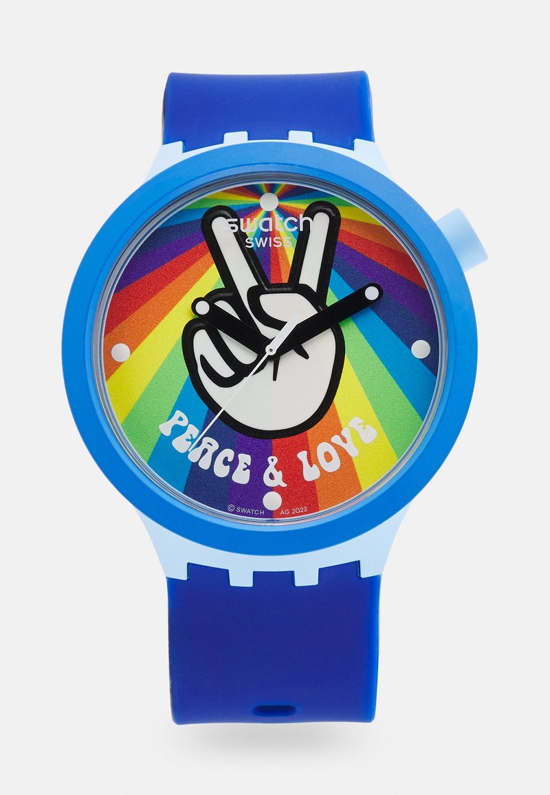 Swatch PEACE HAND LOVE UNISEX - Watch - blue/multi-coloured/blue ...