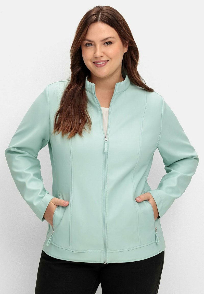Sheego Kunstlederjacke - mint - Zalando.de