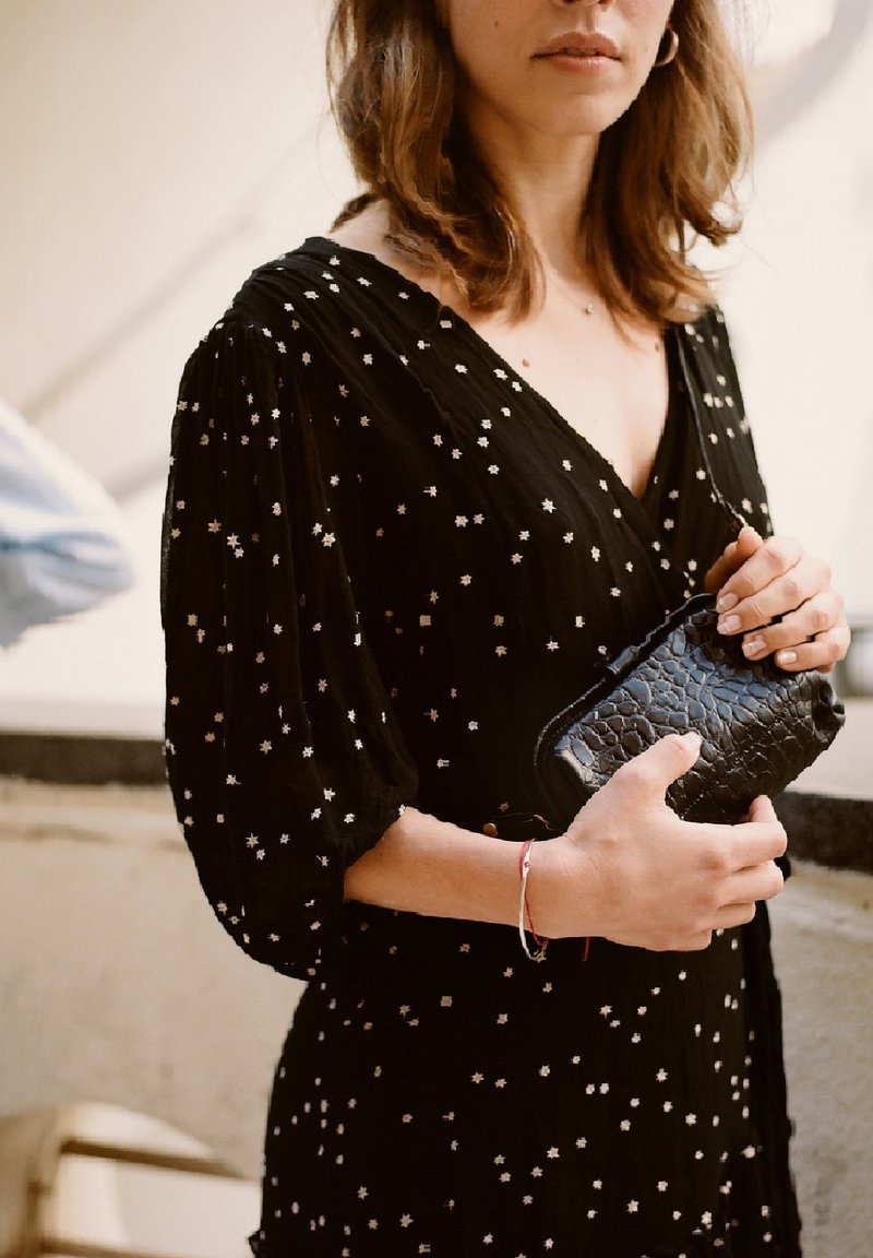 BALAGAN ROFE S - Sac bandoulière - black croco/noir chiné - ZALANDO.FR