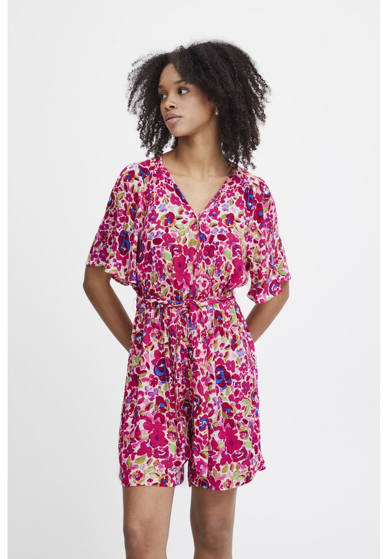 ICHI IHMARRAKECH - Jumpsuit - love potion flower aop/pink - Zalando.de