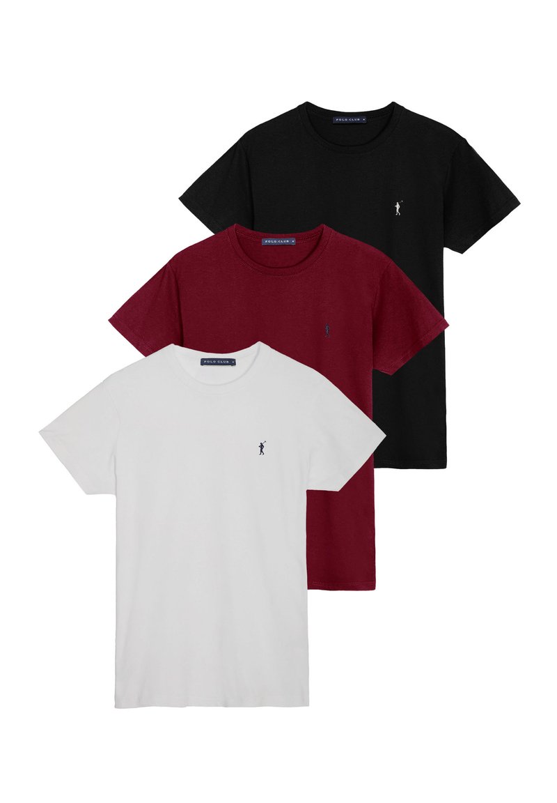 Polo Club PACK 3 RIGBY - T-shirt basic - black/nero - Zalando.it