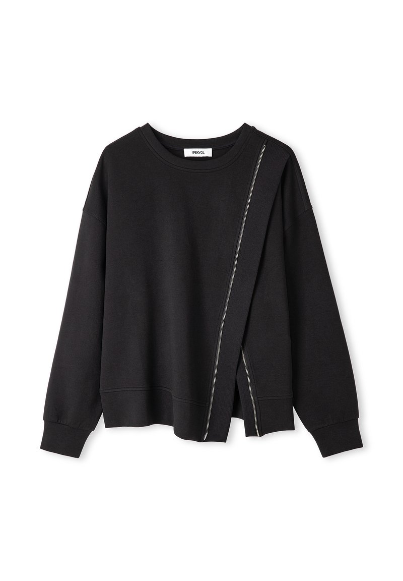 Ipekyol ASYMMETRICAL ZIP - Sweater - black/zwart - Zalando.nl