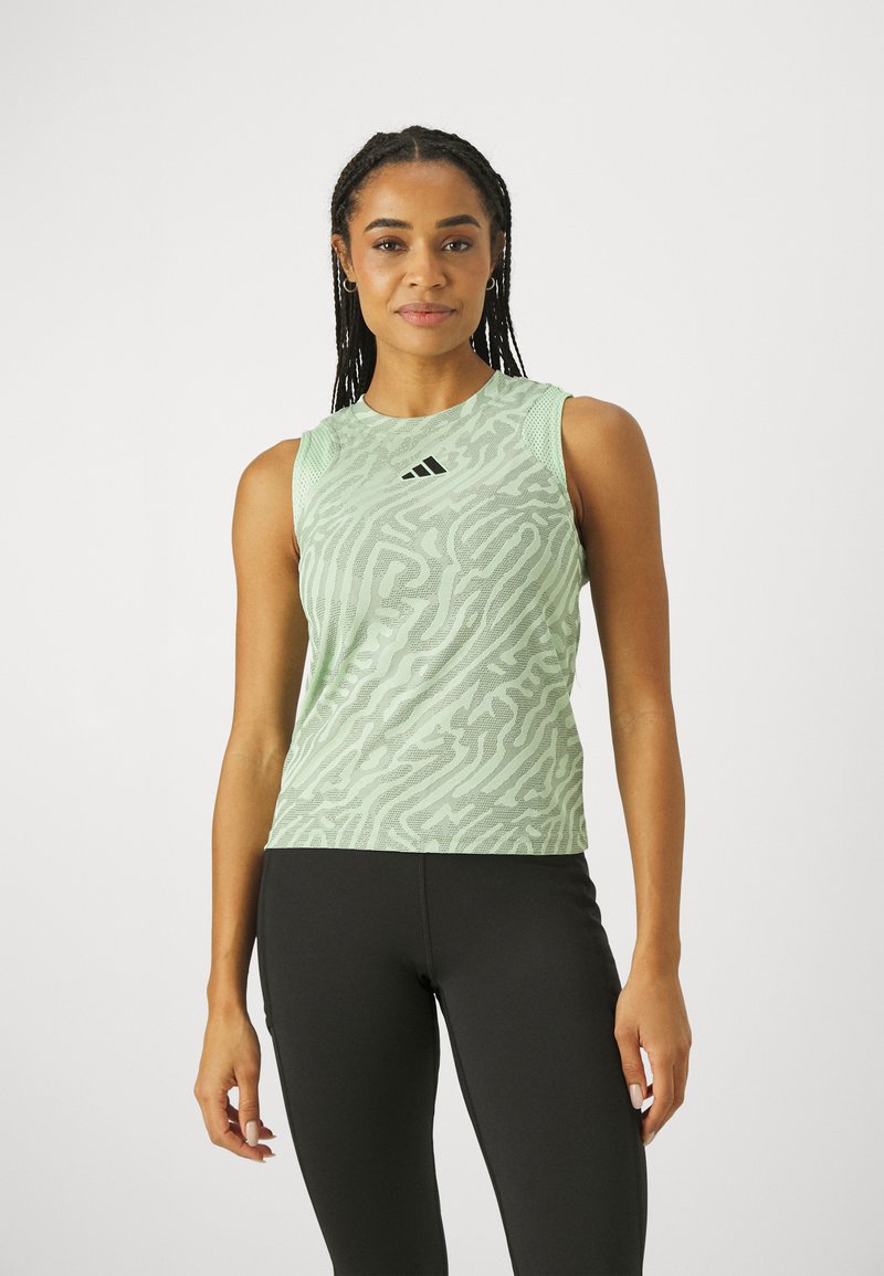 adidas Performance MATCH TANK PRO - Top - silver green/semi green spark ...